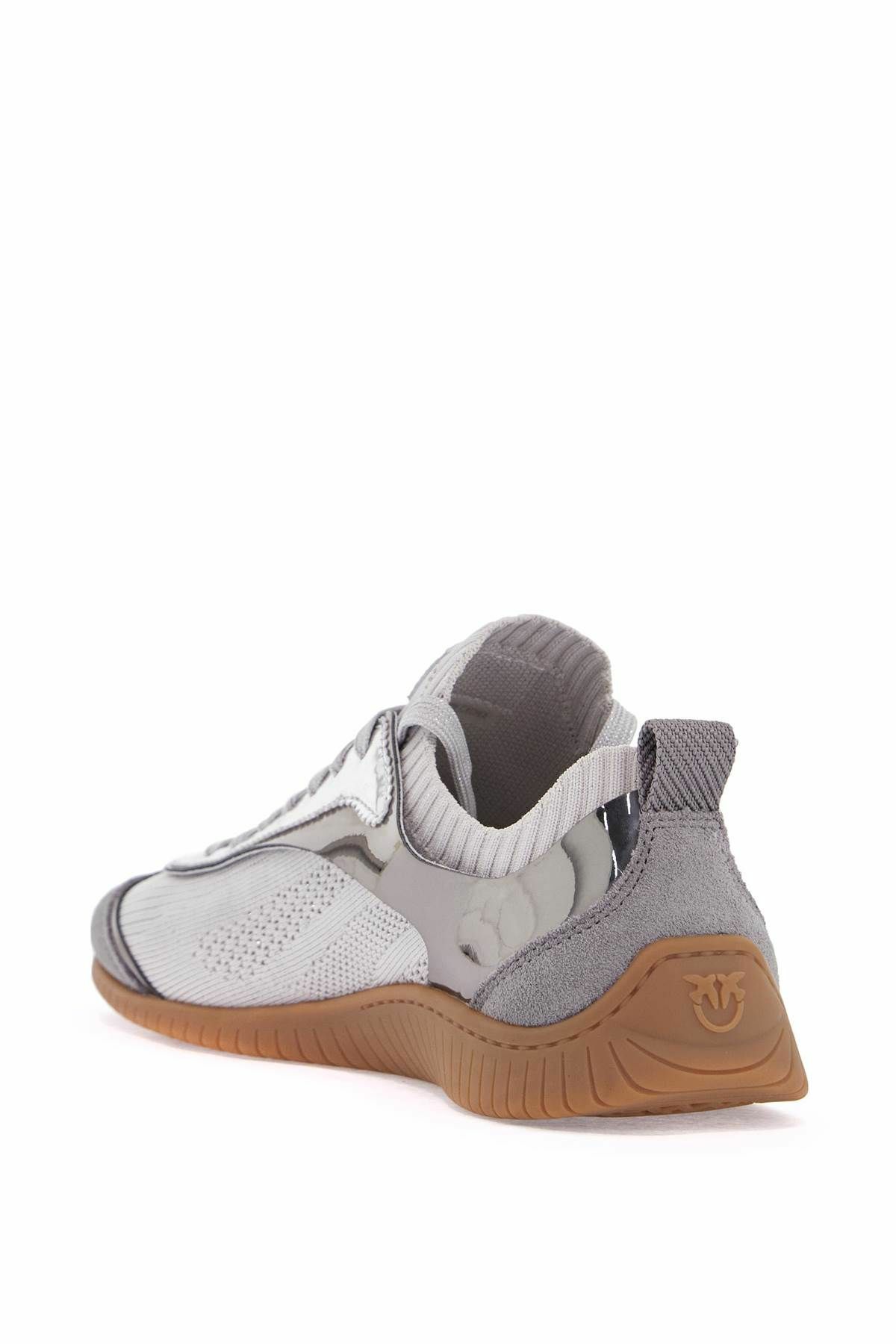 PINKO sneaker in silver knit with suede details reby 03 Silver Pinko