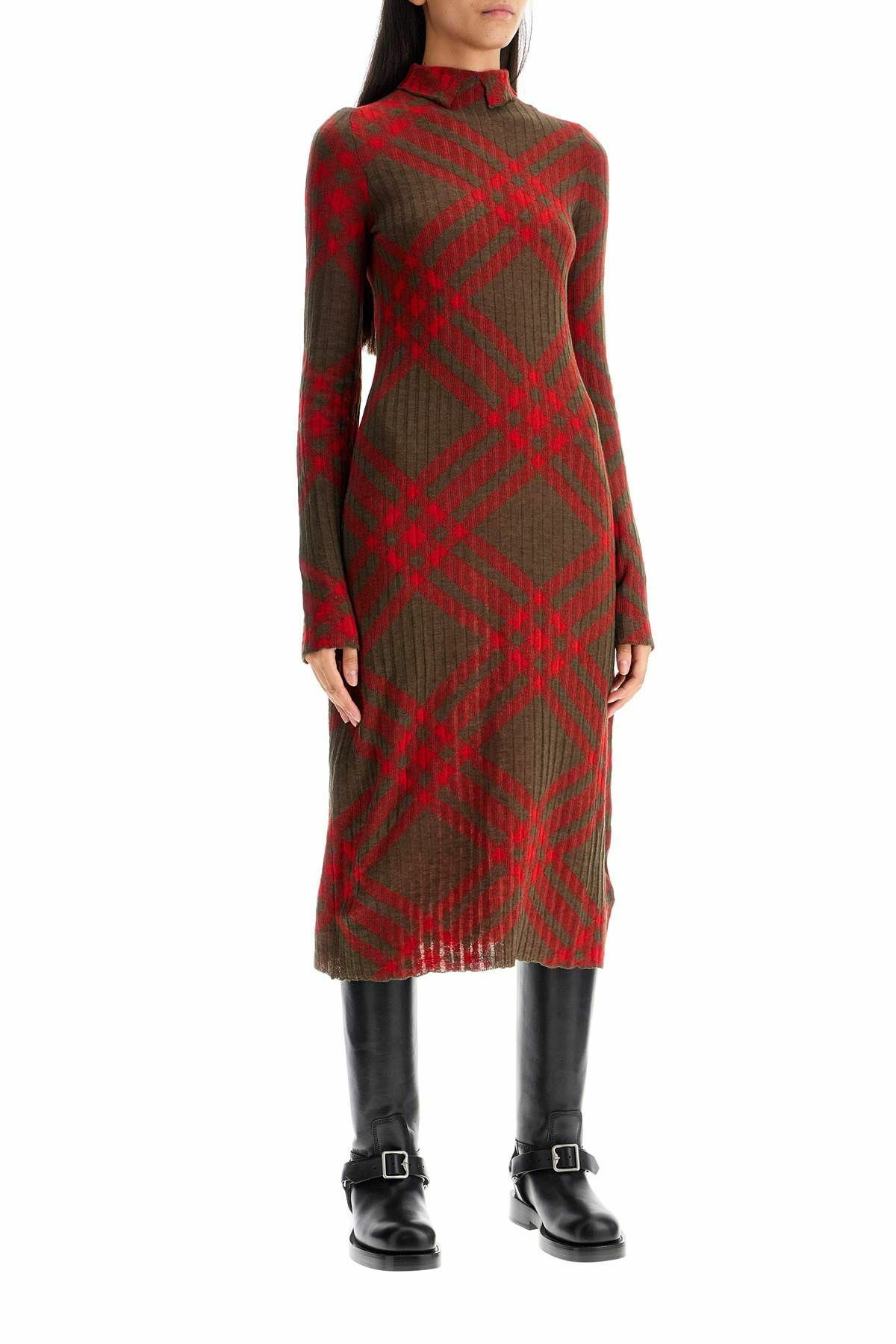 BURBERRY ered wool blend midi dress Red Burberry