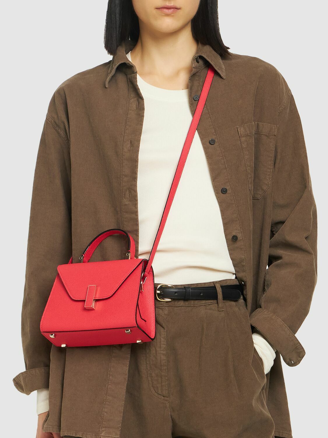 VALEXTRA - Micro Iside Grained Leather Bag Valextra