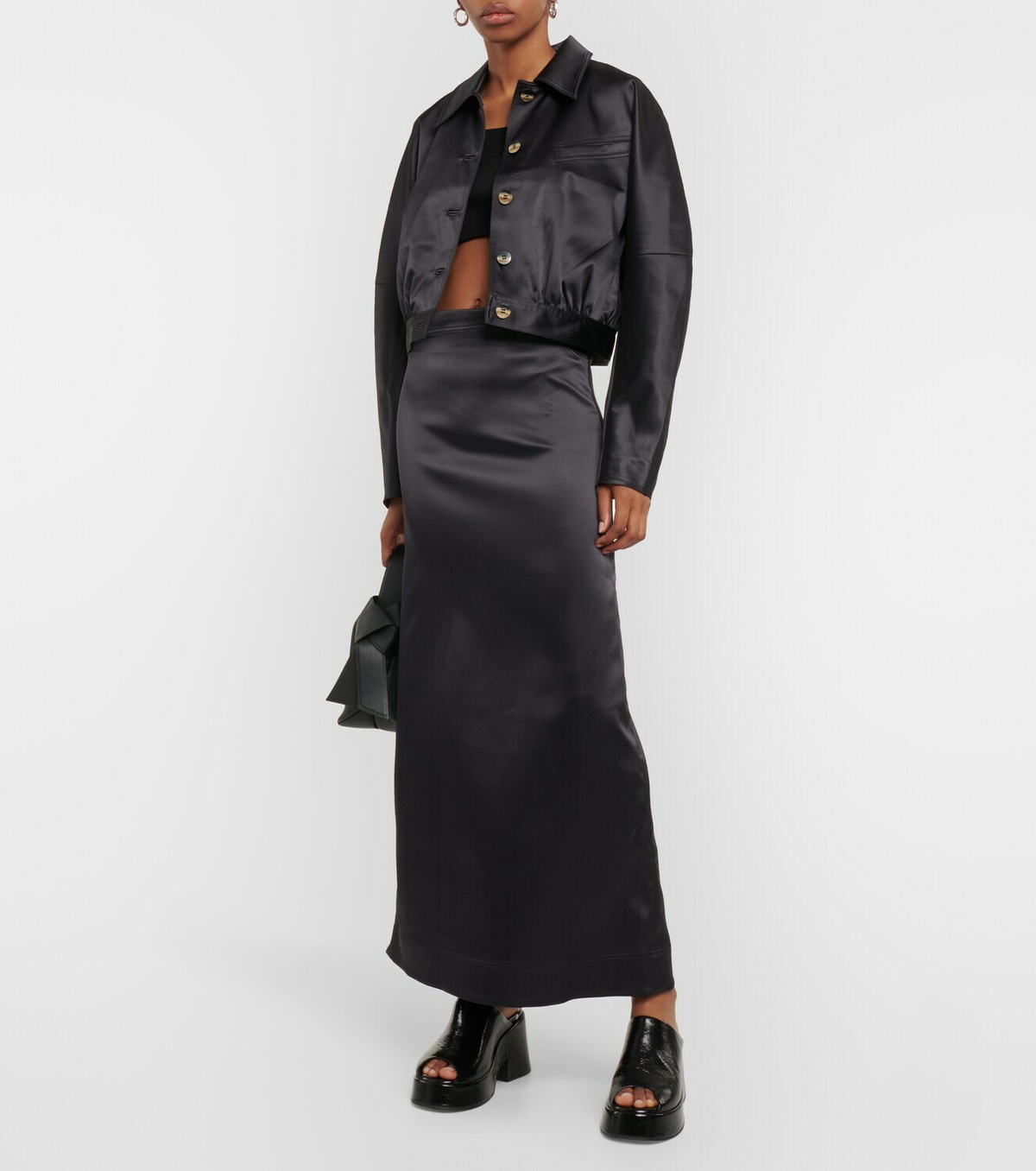 Ganni Satin maxi skirt GANNI
