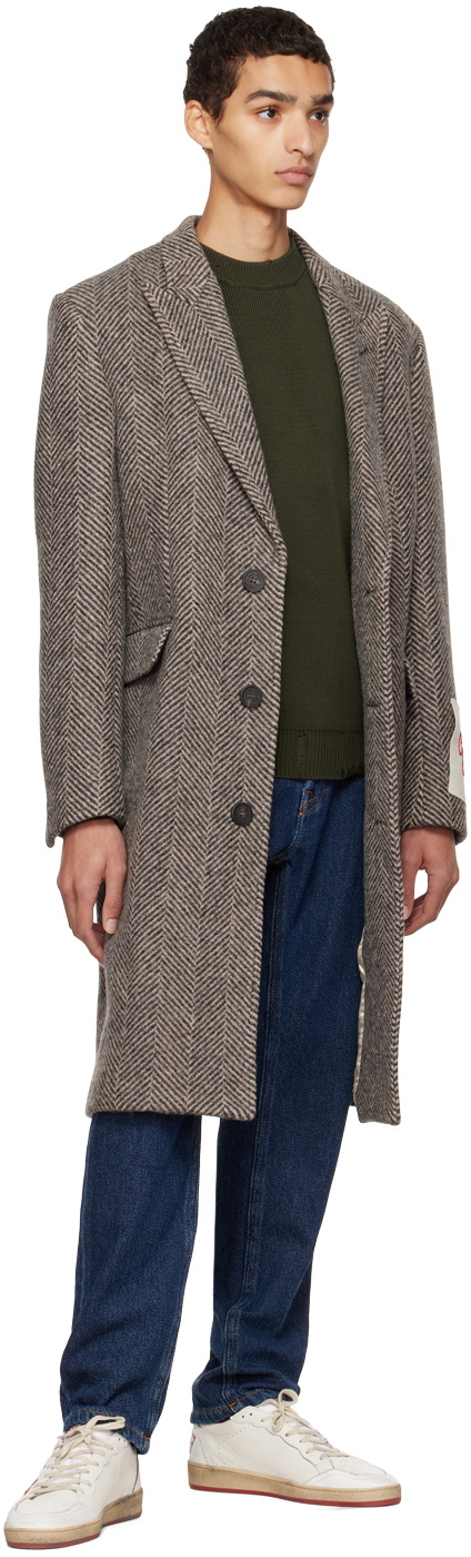 Golden Goose Beige Single-Breasted Coat Golden Goose Deluxe Brand