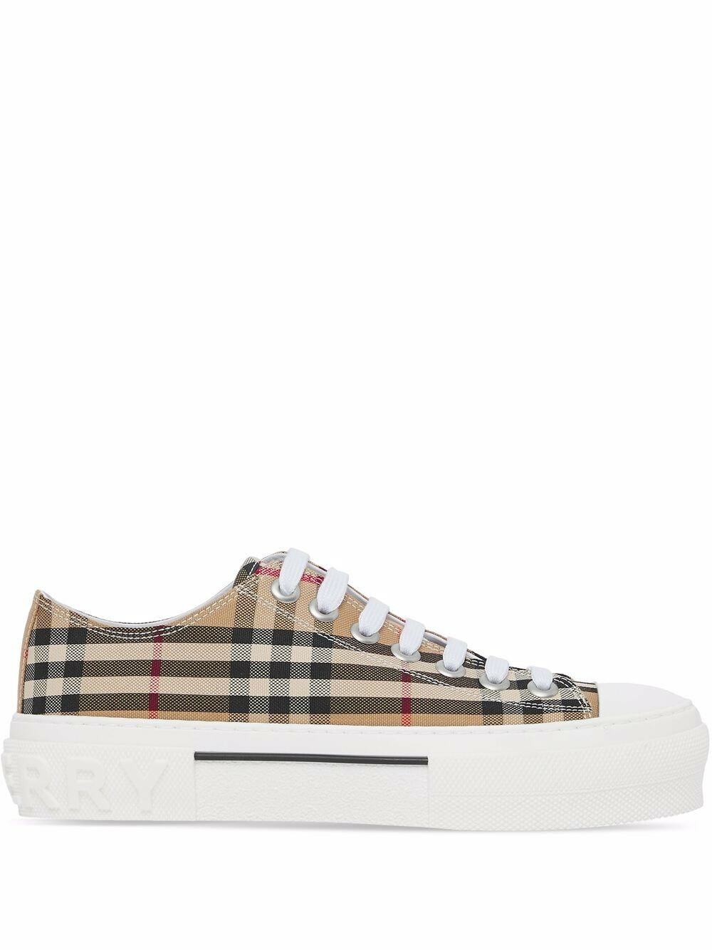 BURBERRY - Check Motif Cotton Sneakers Burberry