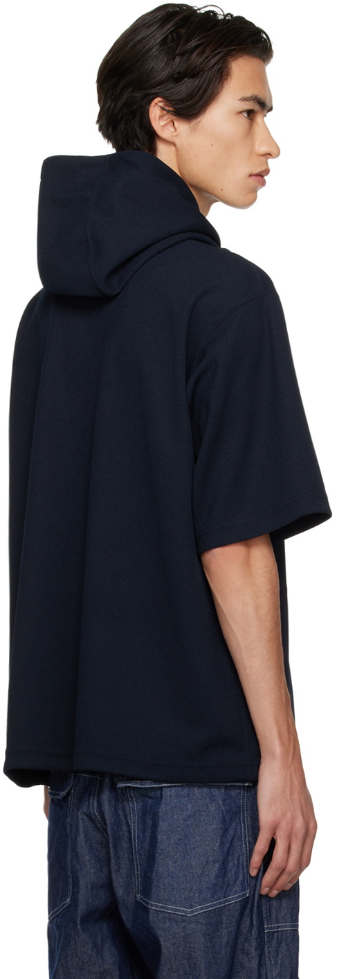 Engineered Garments Navy Drawstring Hoodie Engineered Garments