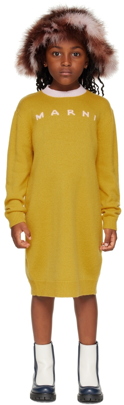 Marni Kids Yellow Logo Dress Marni