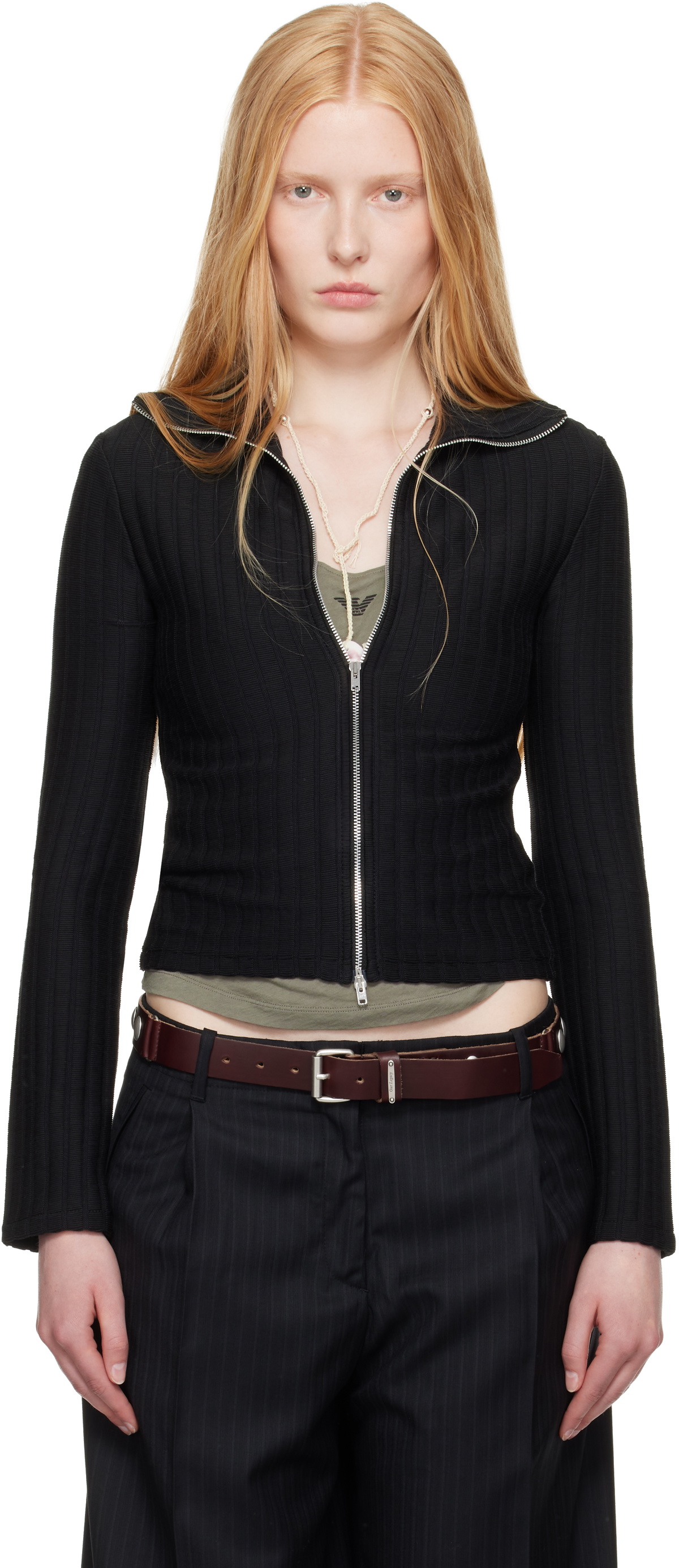 OUR LEGACY WORK SHOP Emporio Armani Black Isola Full Zip Jacket Our Legacy