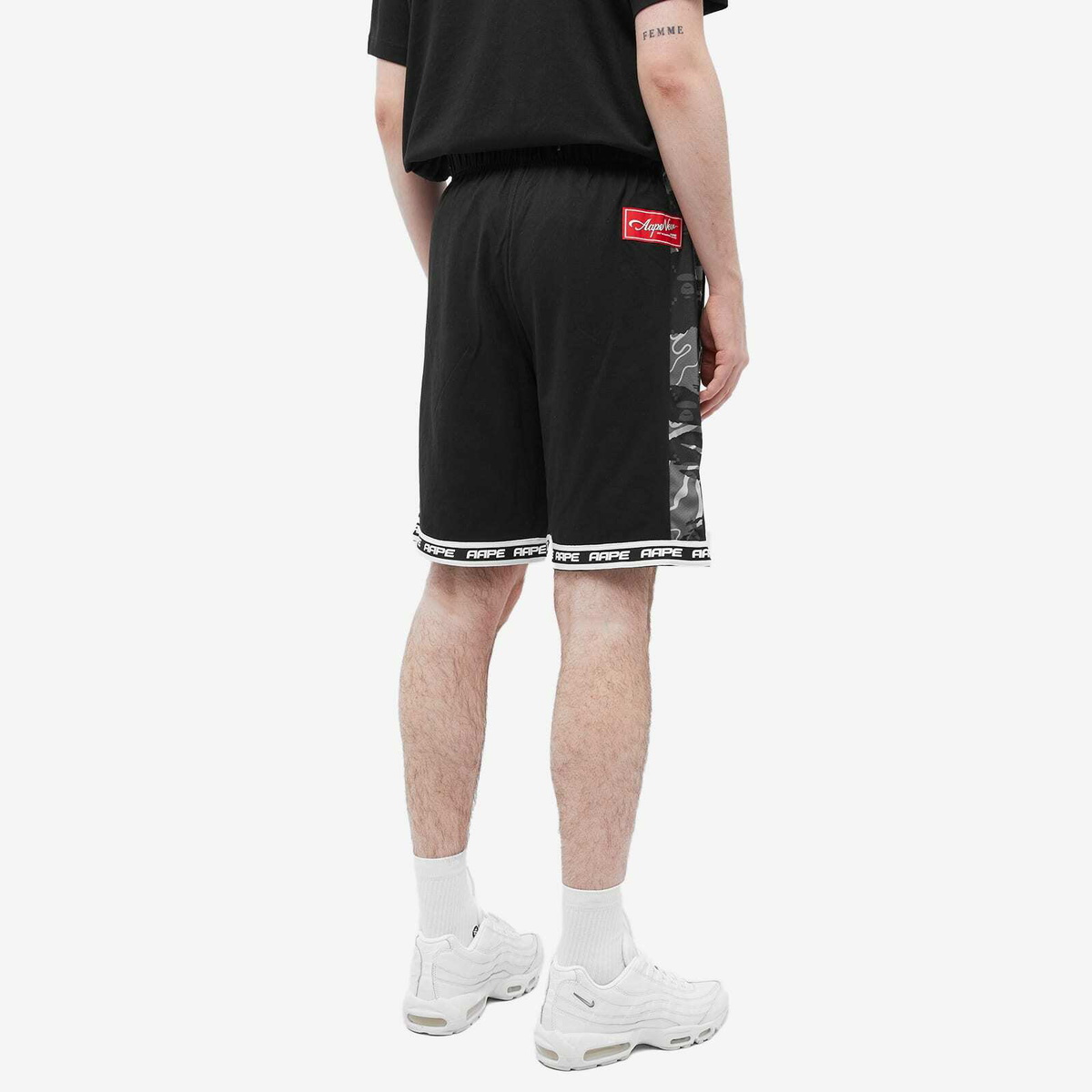 Men's AAPE Dope Mesh Monogram Reversible Short in Black AAPE by A ...