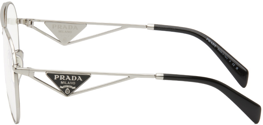Prada Eyewear Silver Aviator Sunglasses Prada