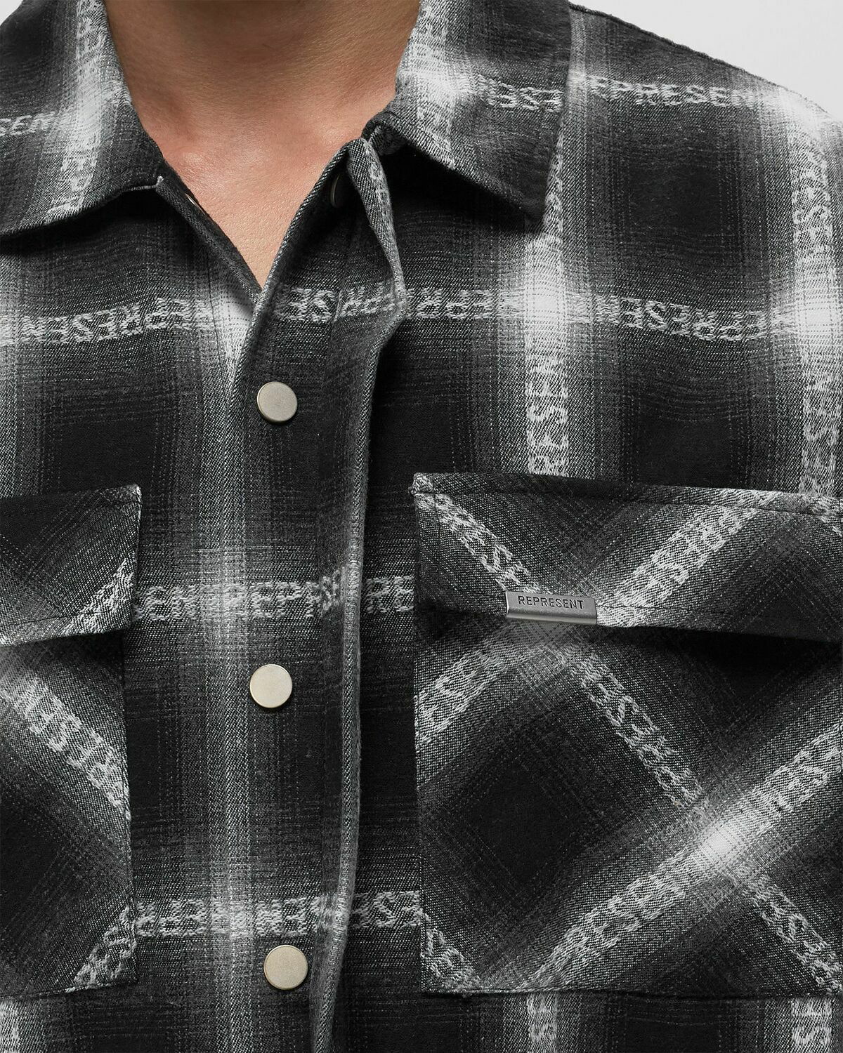 Represent Flannel Shirt Black/White Overshirts Represent