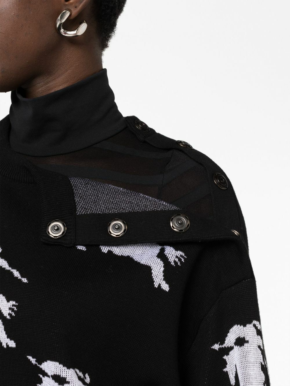 BURBERRY - Allover Logo Cotton Blend Jumper Burberry