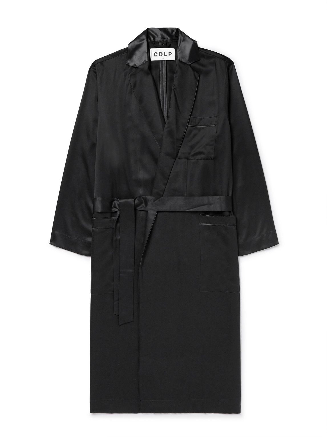 CDLP - Satin-Trimmed Lyocell Robe - Black CDLP