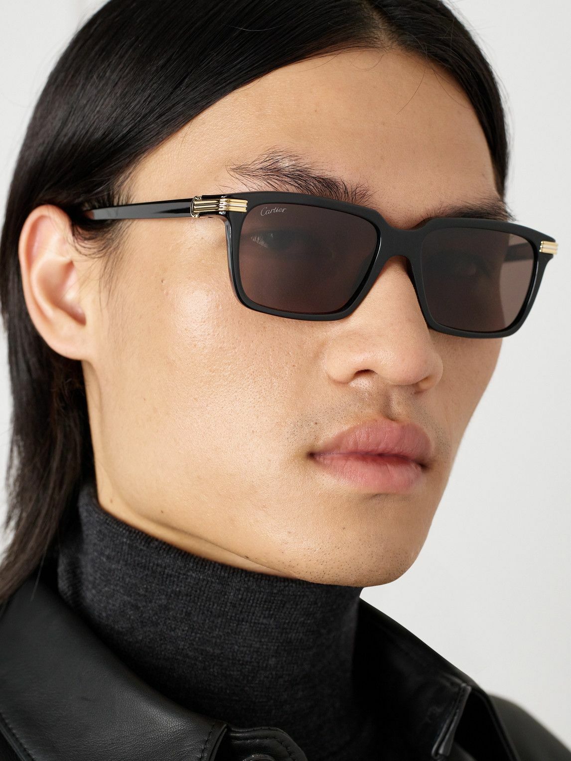 Cartier Eyewear - Rectangular-Frame Acetate Sunglasses Cartier