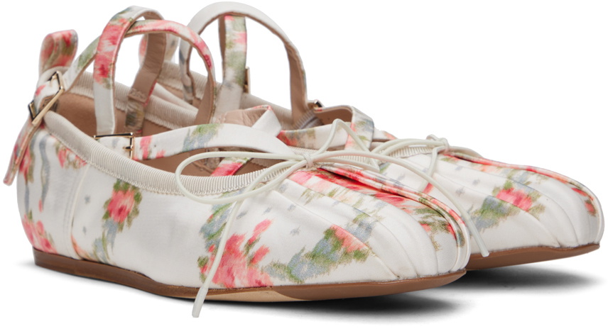 Simone Rocha White Criss-Cross Ballerina Flats Simone Rocha