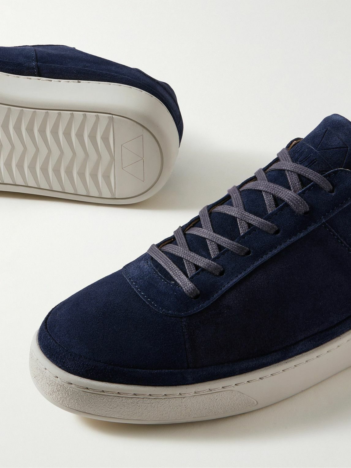 Mulo - Waxed-Suede Sneakers - Blue Mulo