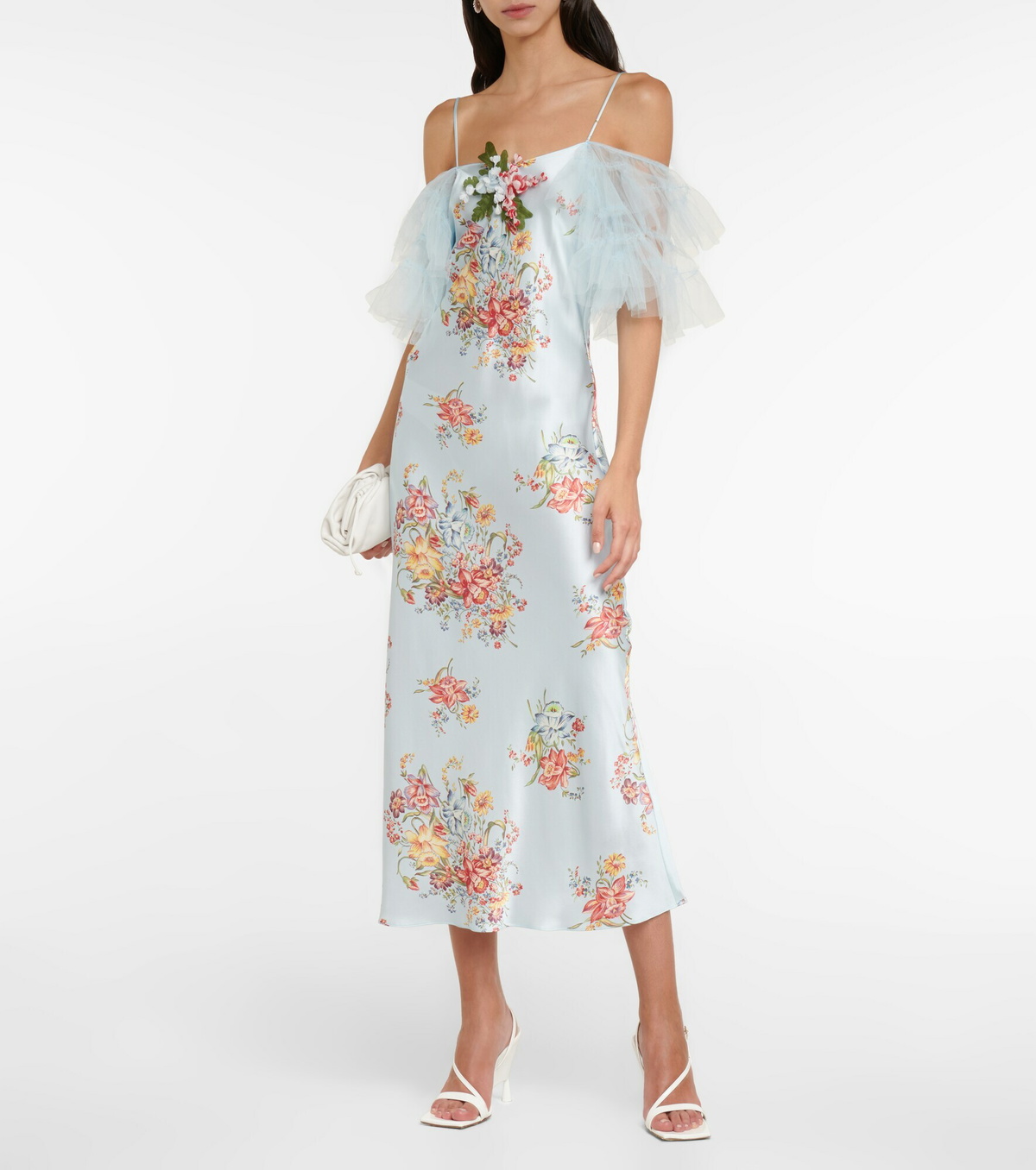 Rodarte - Floral silk satin midi dress Rodarte