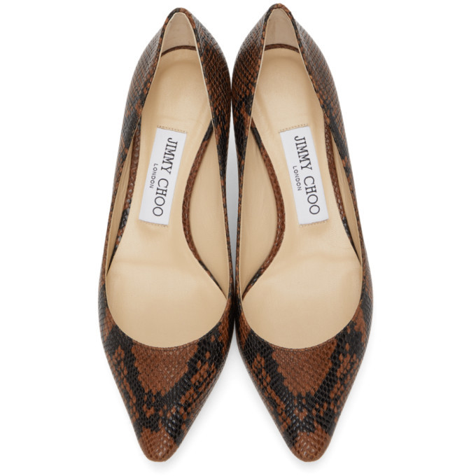 Jimmy Choo Brown Snake Romy Heels Jimmy Choo
