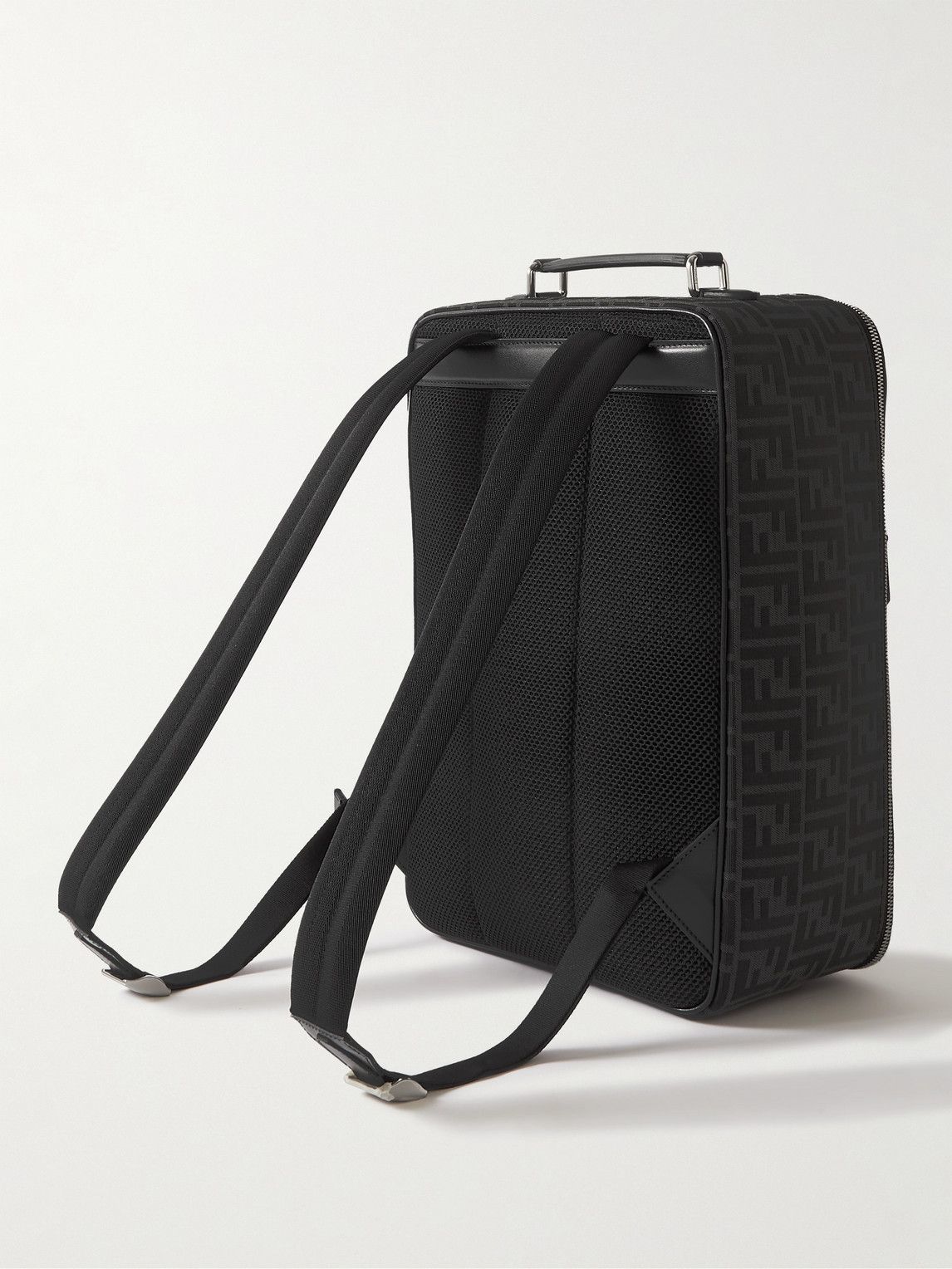 Fendi - Leather-Trimmed Monogrammed Canvas Backpack Fendi