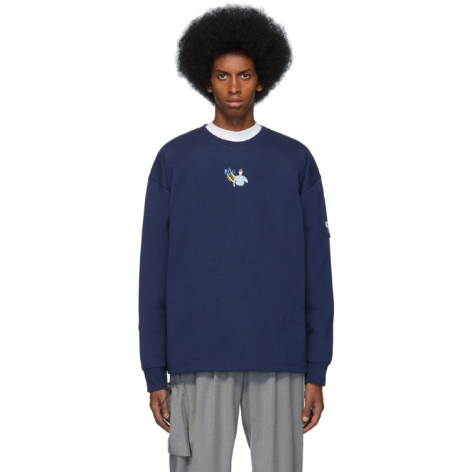 ADER error Navy Scene Long Sleeve T-Shirt ADER error
