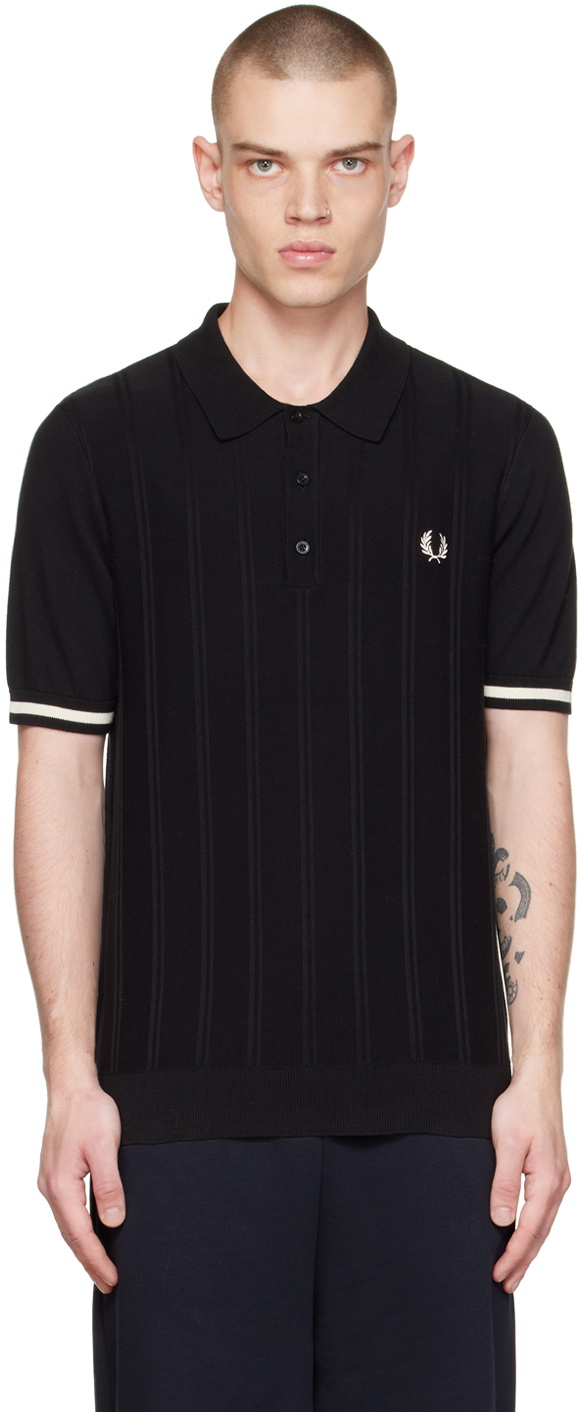 Fred Perry Black Tipping Texture Polo Fred Perry