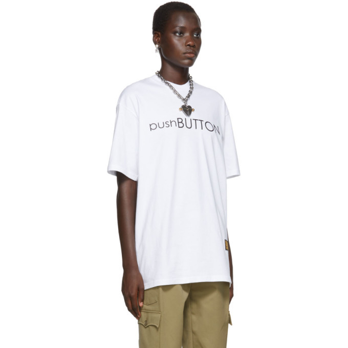 Pushbutton White Logo T-Shirt Pushbutton