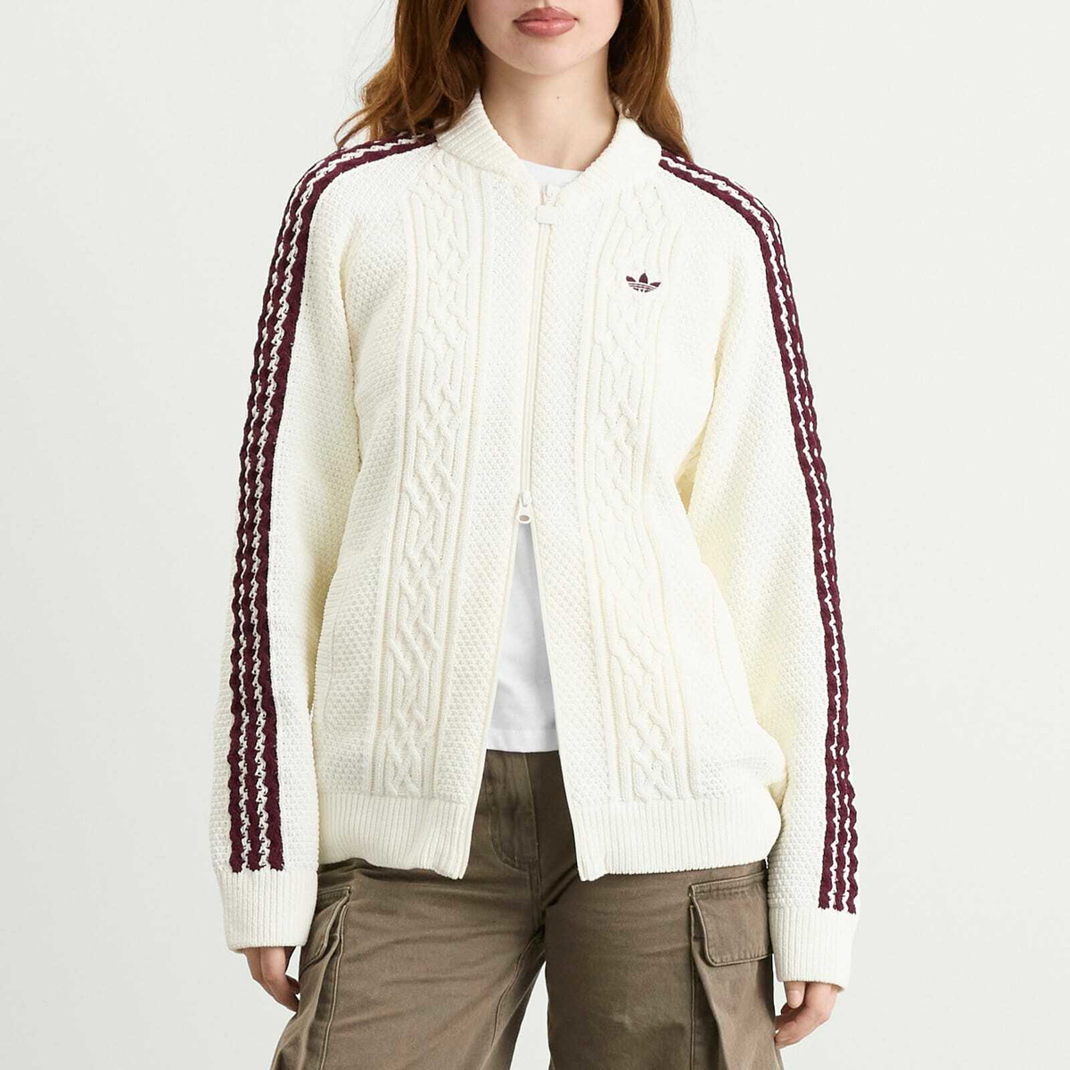 Adidas Women's Archive Knit Track Top in Off White adidas