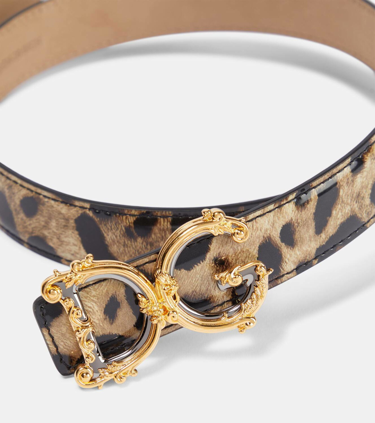 Dolce&Gabbana DG leopard-print patent leather belt Dolce & Gabbana