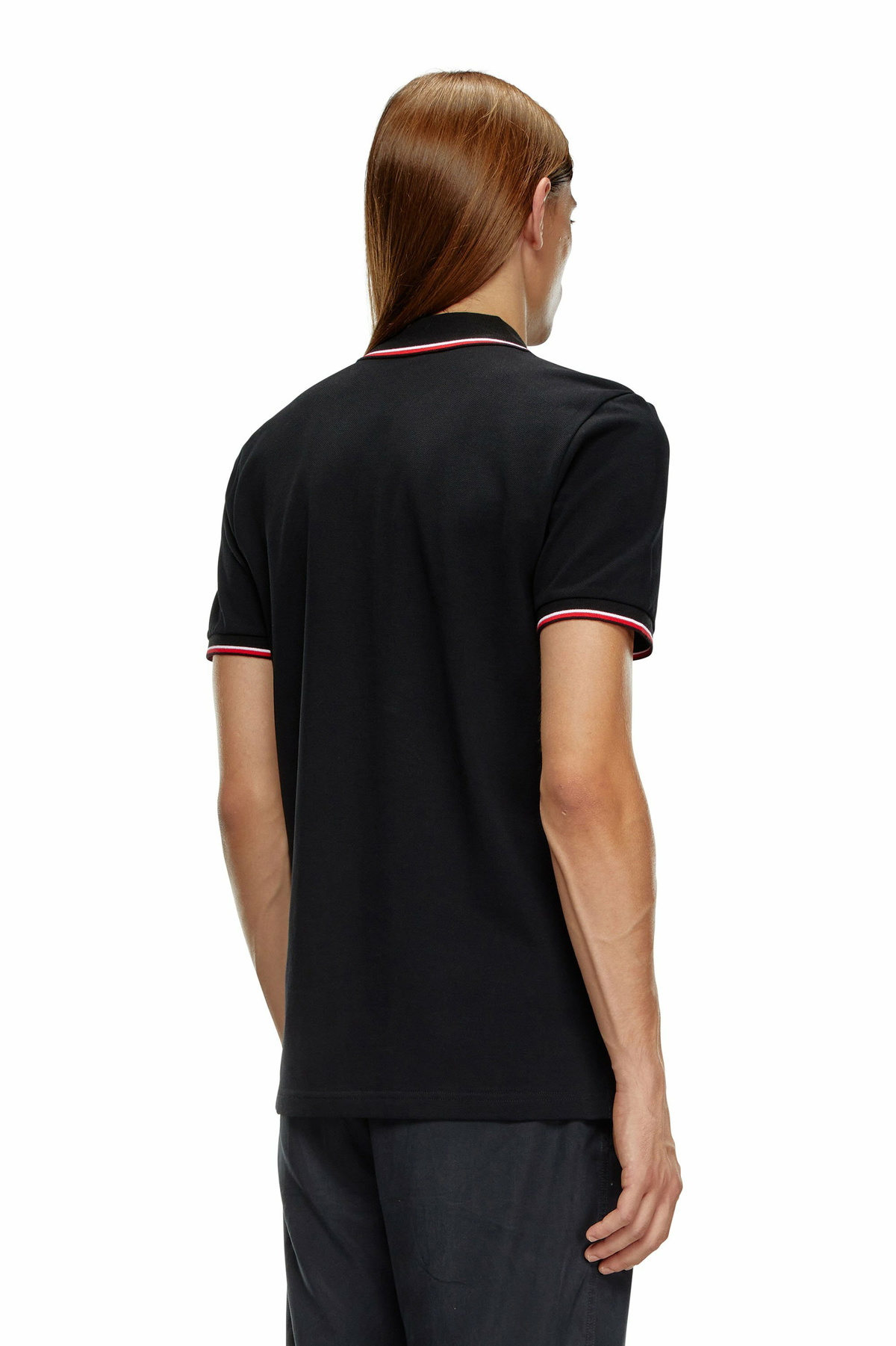 Diesel Polo shirt with striped trims - Polos Mens in Black Diesel
