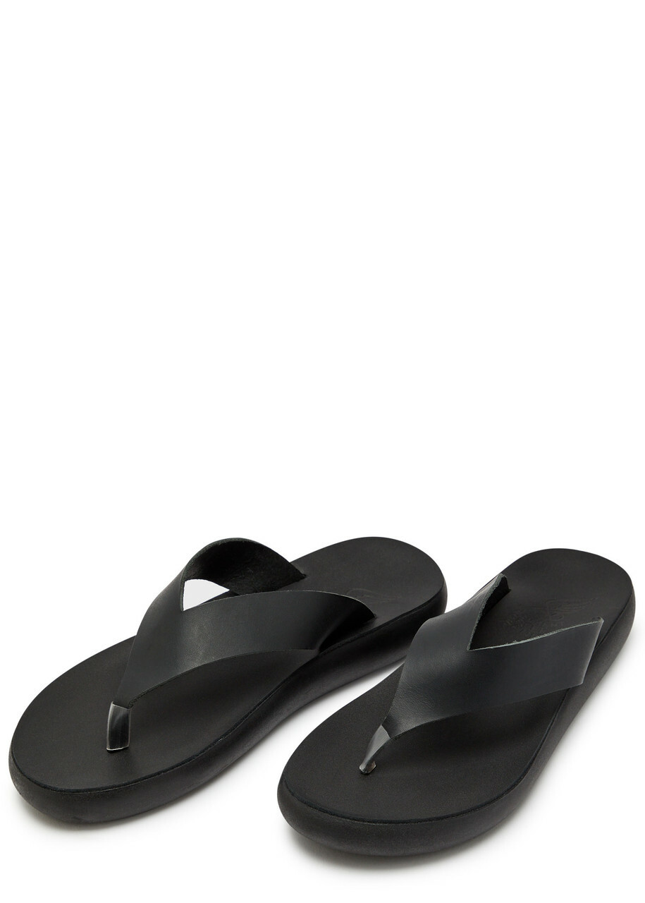 Ancient Greek Sandals Charys Comfort Leather Flatform Sandals Black ...