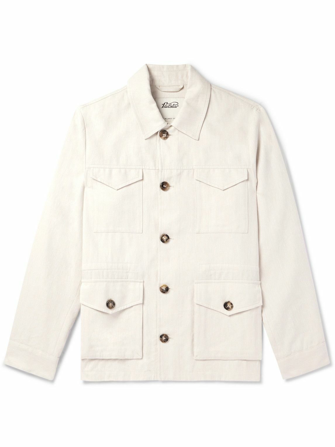 Valstar - Herringbone Linen and Cotton-Blend Overshirt - Neutrals ...