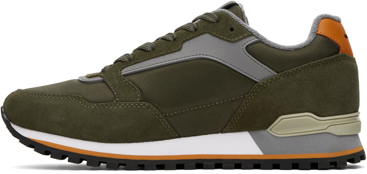 BOSS Khaki Embossed-Logo Sneakers BOSS