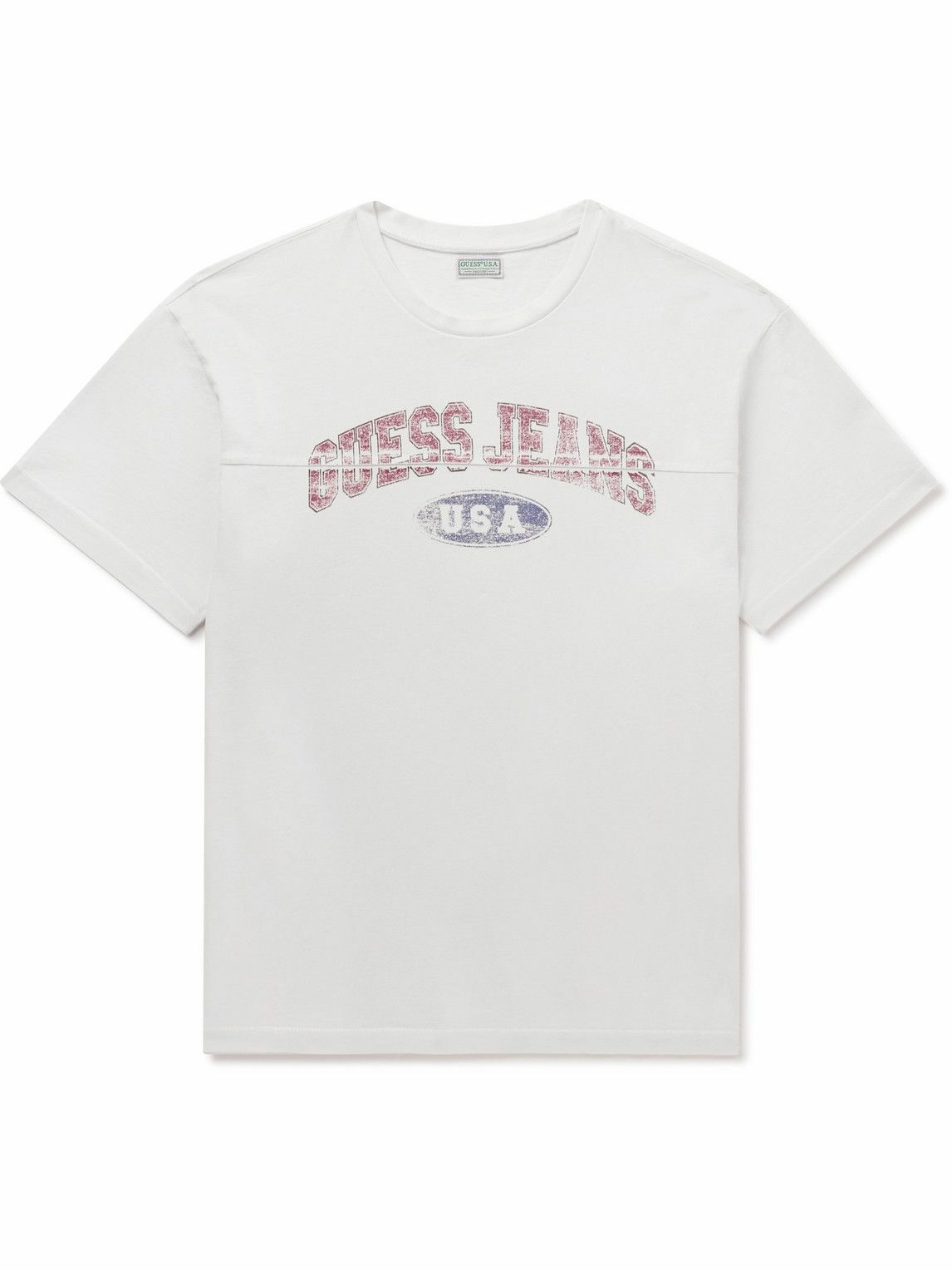Guess USA - Logo-Print Cotton-Jersey T-Shirt - White GUESS