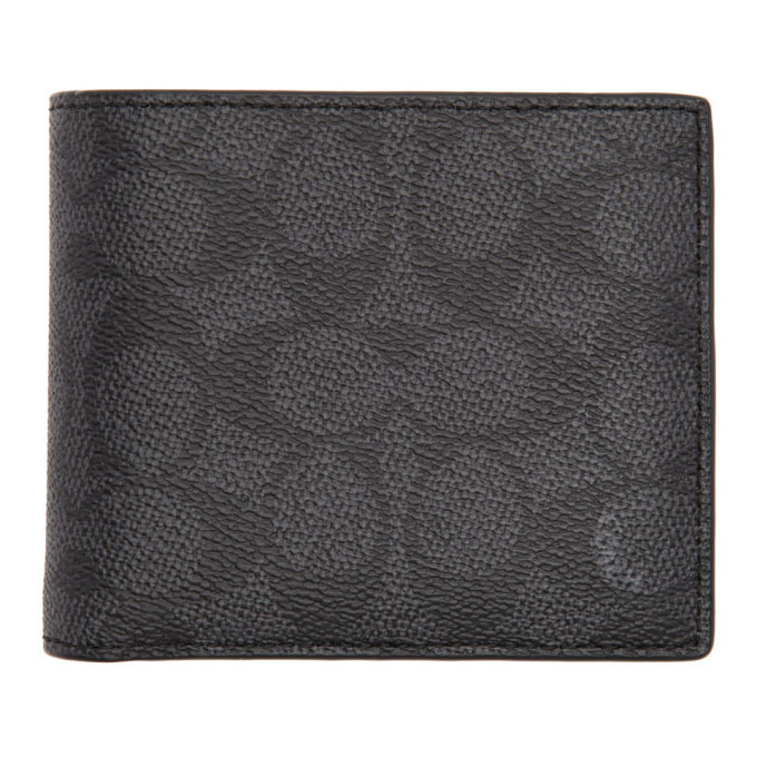 Coach 1941 Black Signature Compact ID Wallet Coach 1941