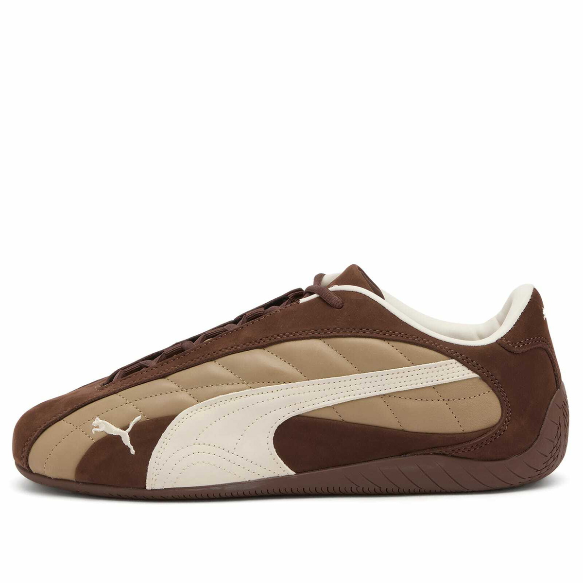 Puma Speedcat Plus Quilted Sneaker in Espresso Brown/Warm White Puma
