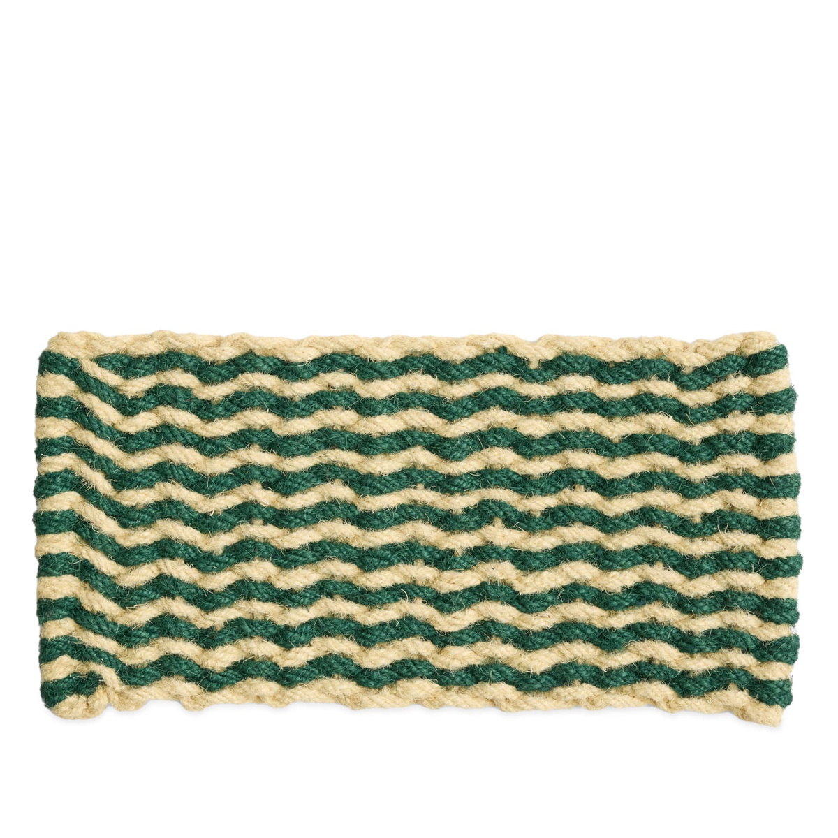 HAY Coco Door Mat - Stripe Wave in Dark Green/White HAY
