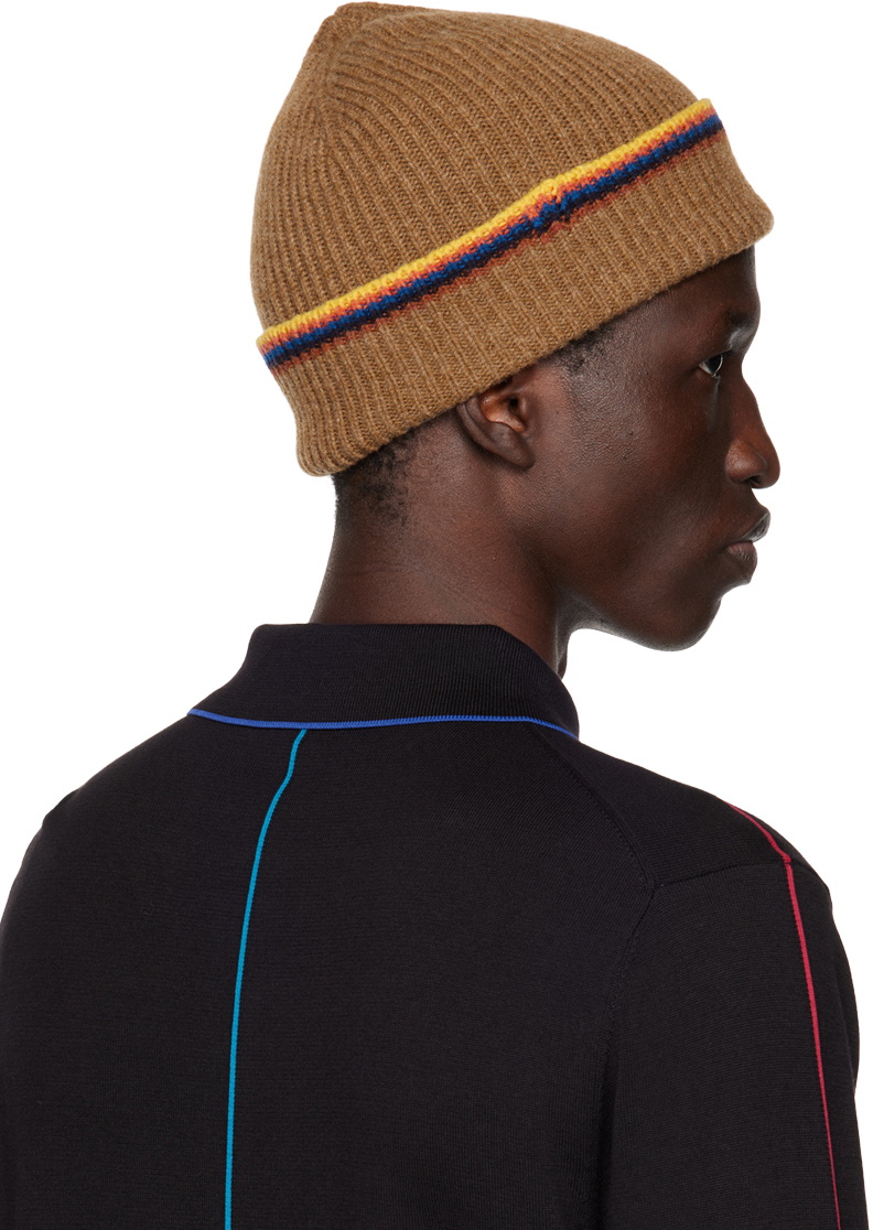 Paul Smith Brown Artist Stripe Beanie Paul Smith