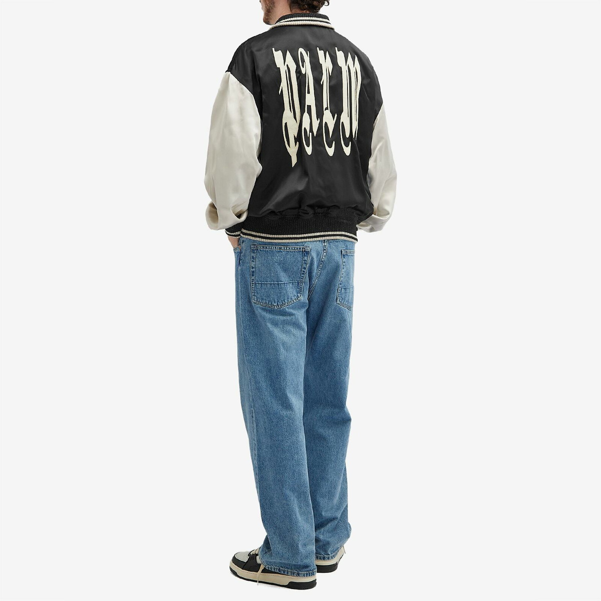 Palm Angels Men's Gothic Logo Varsity Jacket in Black Palm Angels