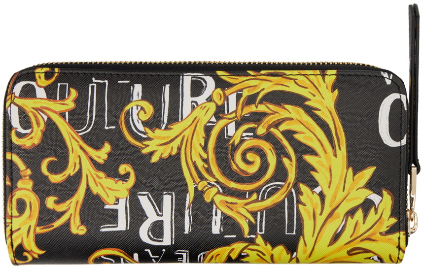 Versace Jeans Couture Black & Gold Baroque Wallet Versace
