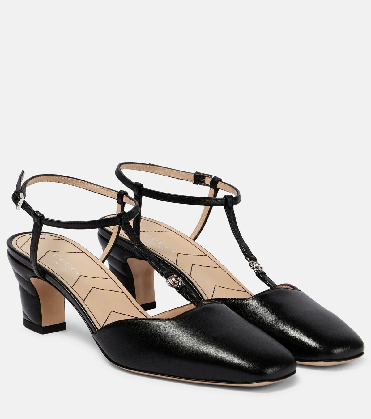 Gucci Petite Double GG leather slingback pumps Gucci