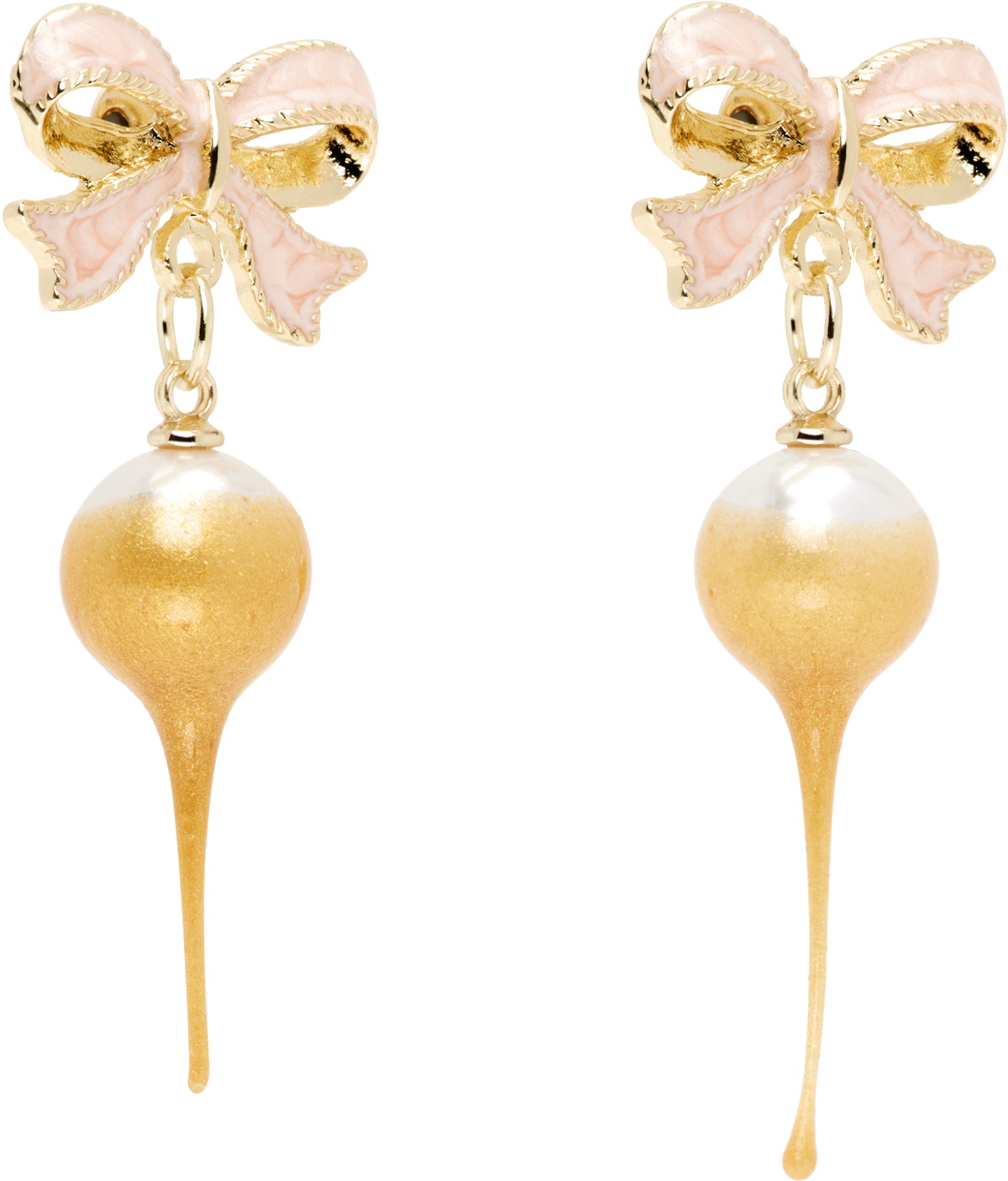 Ottolinger Gold Bow Pearl Earrings Ottolinger