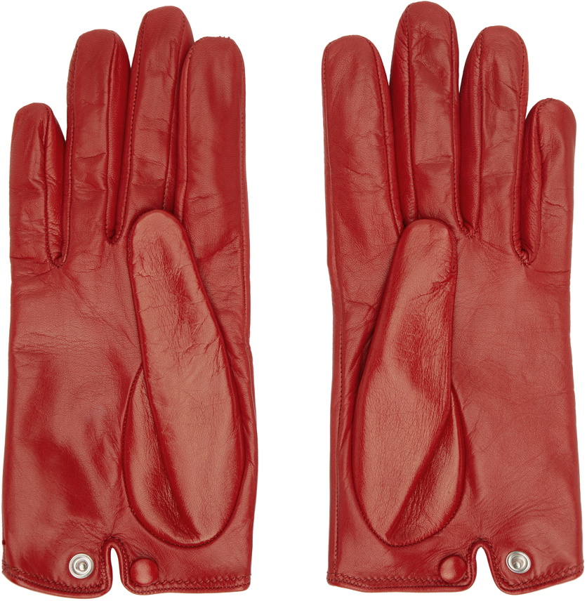 DURAZZI MILANO Red Leather Gloves