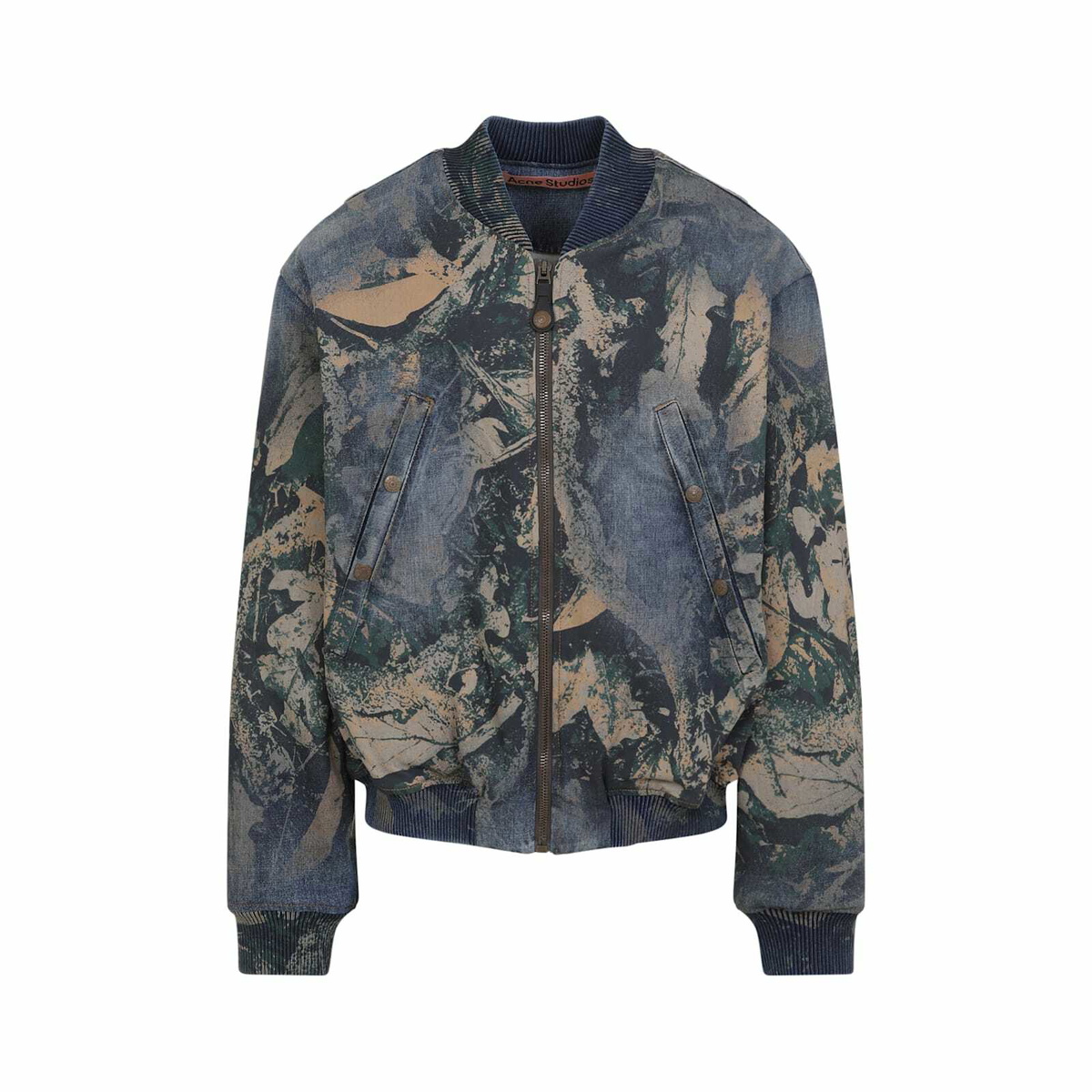 Acne Studios Denim Bomb Jacket With Camo Details Acne Studios