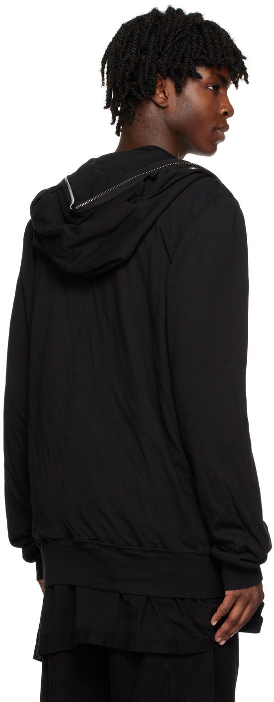 Rick Owens DRKSHDW Black Extended Zip Hoodie Rick Owens Drkshdw