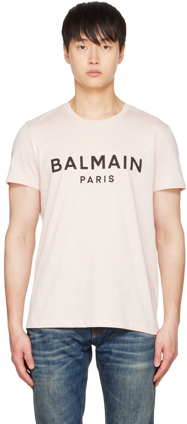Balmain Pink Print T-Shirt Balmain