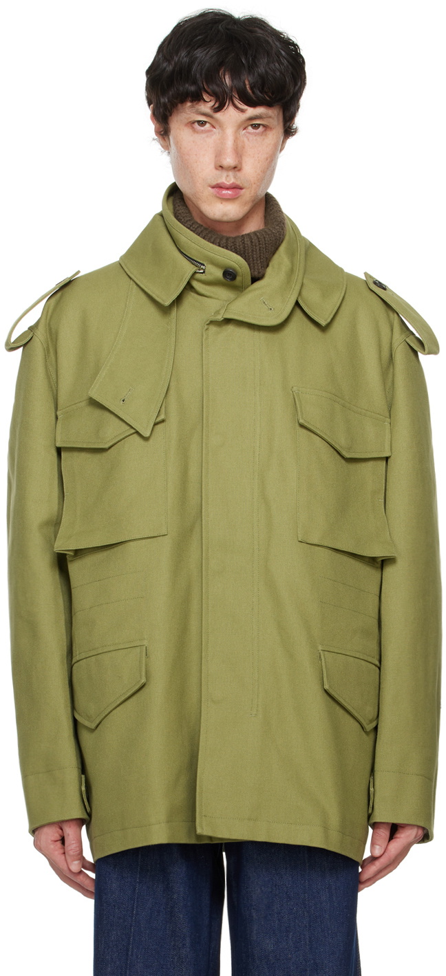 Recto Khaki French Vintage Military Canvas Jacket Recto