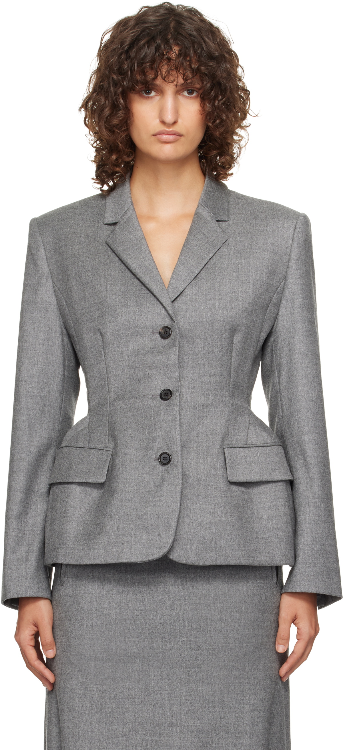 Pushbutton Gray Hourglass Single Blazer Pushbutton