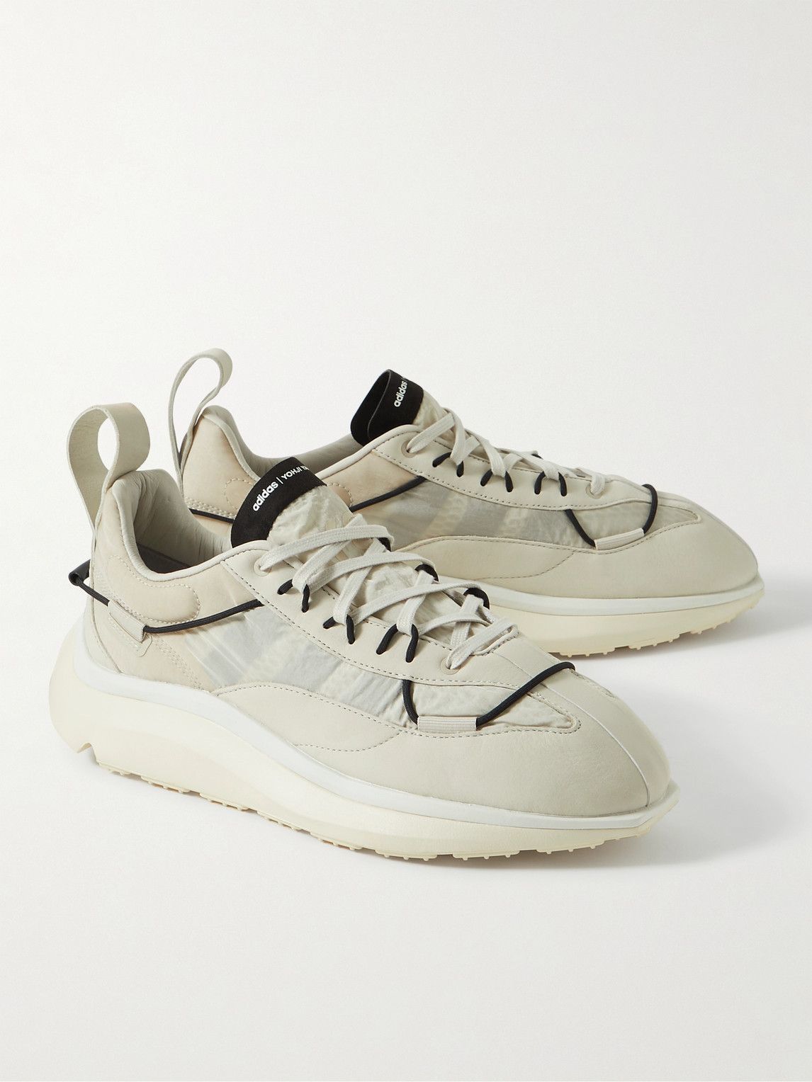 Y-3 - Shiku Run Suede and Leather-Trimmed Shell Sneakers - Neutrals Y-3