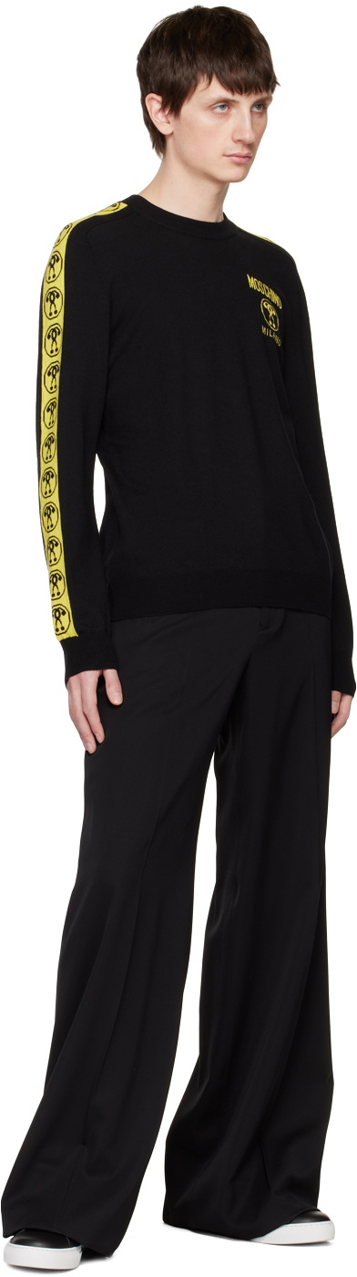 Moschino Black Double Question Mark Sweater Moschino
