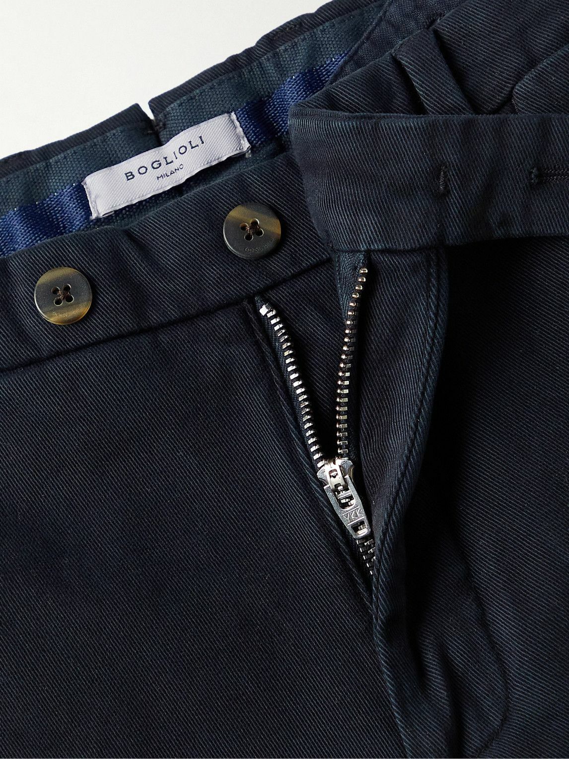 Boglioli - Slim-Fit Stretch-Cotton Twill Trousers - Blue Boglioli