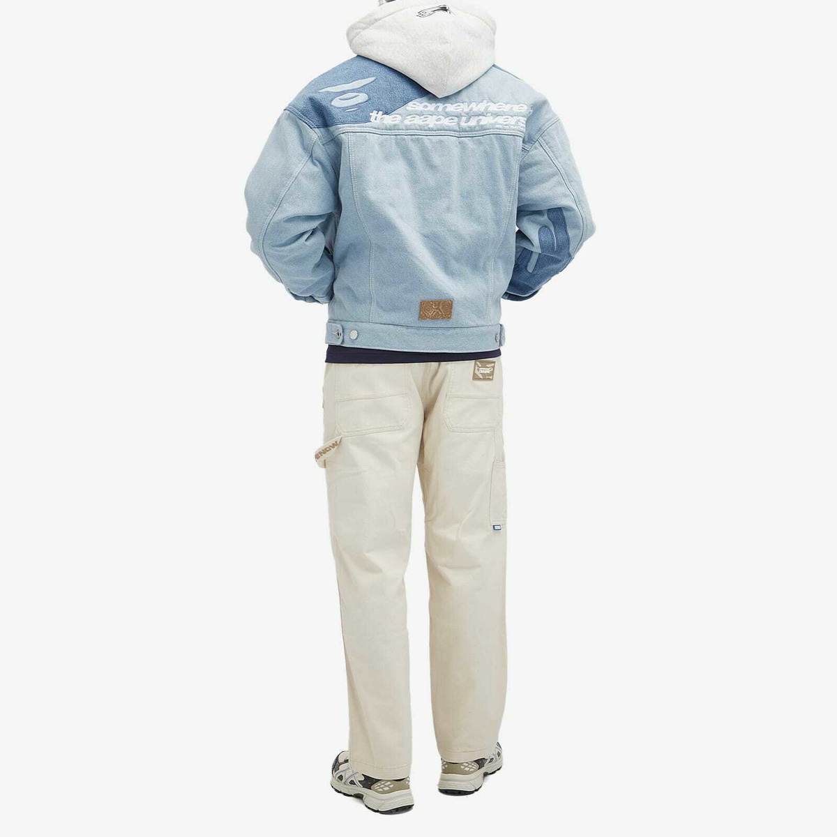 Men's AAPE Padded Denim Jacket in Light Blue AAPE by A Bathing Ape