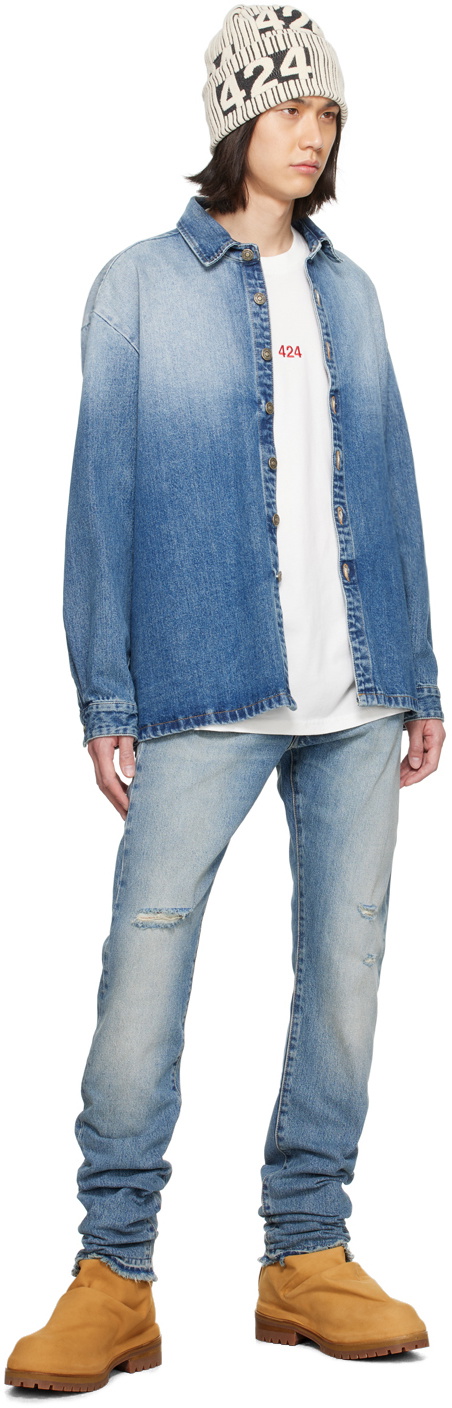 424 Beige Overlay Boots 424