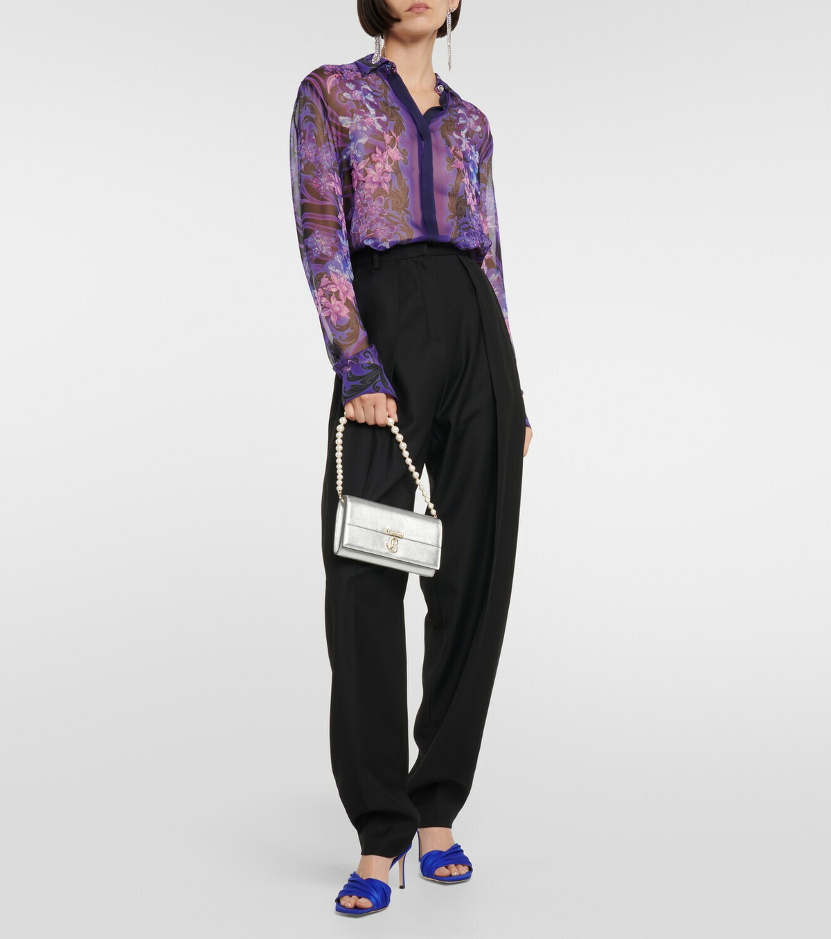 Jimmy Choo Avenue metallic leather wallet on chain Jimmy Choo